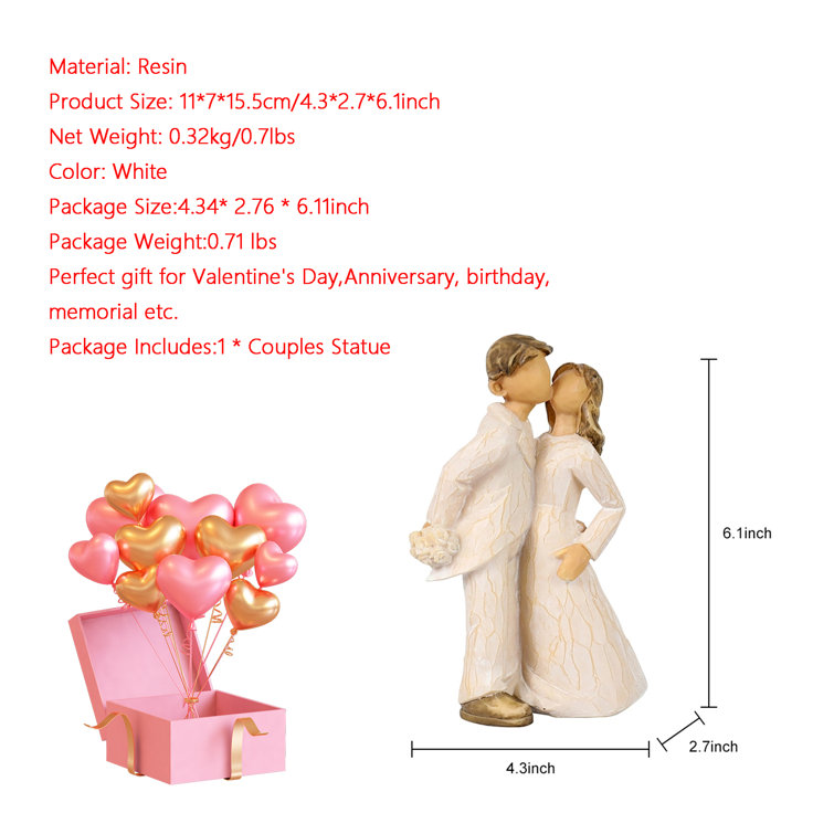 Red Barrel Studio® Kissing Couples Figurine | Wayfair